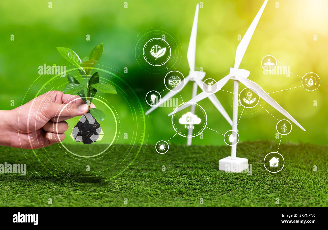 Nachhaltige Energietechnologie mit Null-Emissionen-Netto und Recycling ...