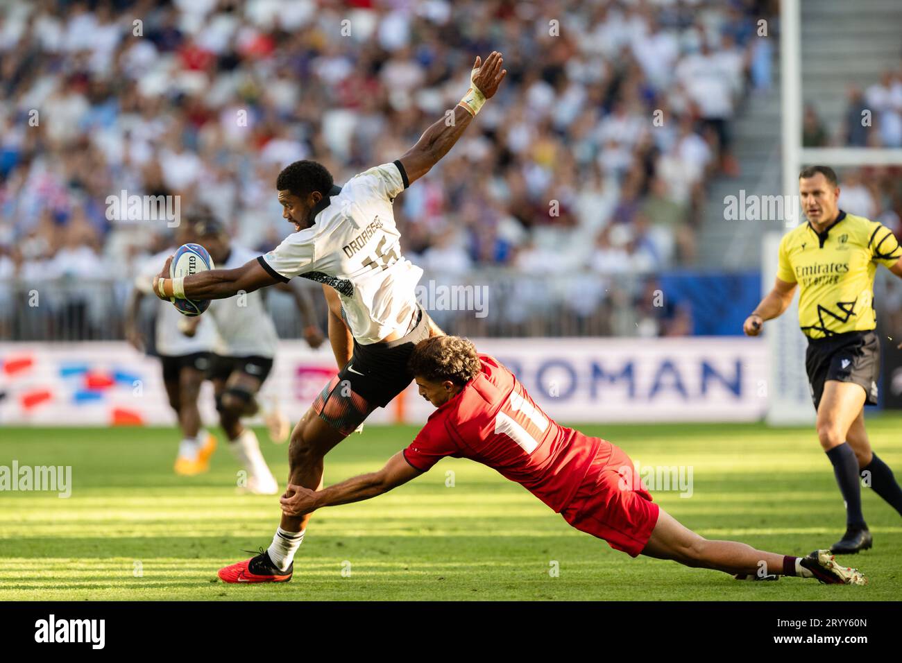 Ilaisa Droasese (FIJ) während des Rugby World Cup Pool C-Spiels 2023 ...