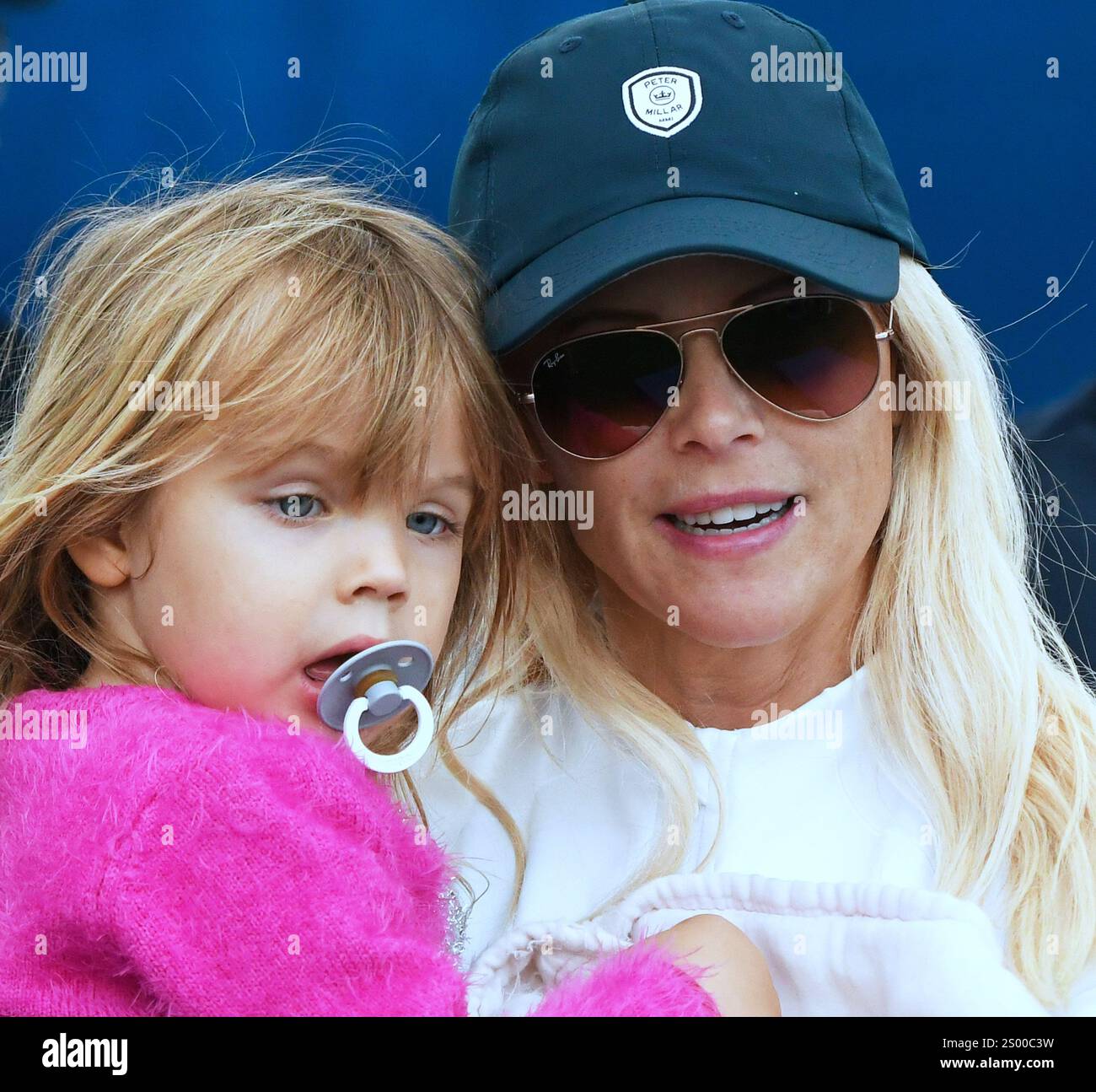 Elin Nordegren, die Mutter von Charlie Woods und Sam Woods, blickt ...
