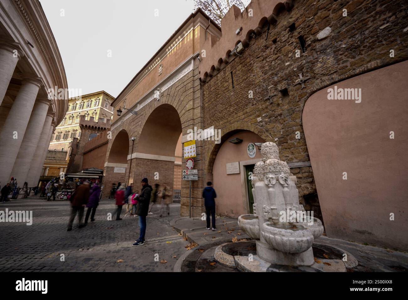 A view of the old Vatican walls where a secret narrow 800-meter ...