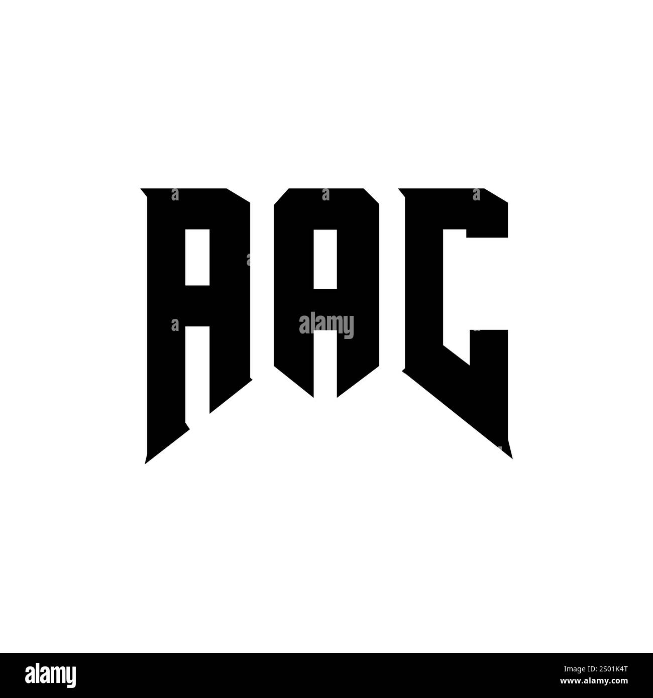 AAC-Letter-Logo für Technologieunternehmen. Schwarz-weiße ...