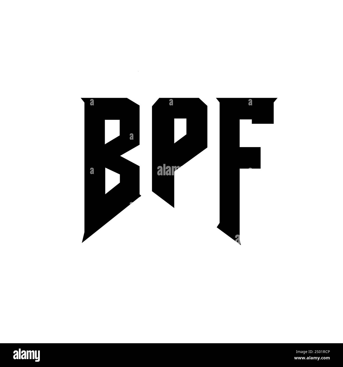 BPF-Letter-Logo für Technologieunternehmen. Schwarz-weiße Farbkombination mit BPF-Logo. BPF-Logo ...