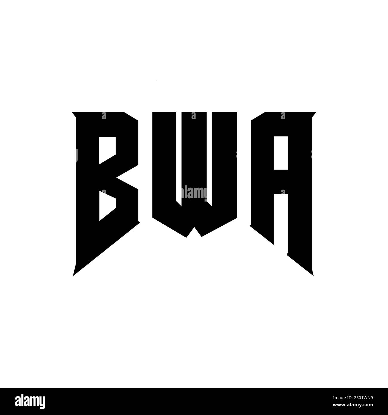 BWA-Letter-Logo für Technologieunternehmen. Schwarz-weiße Farbkombination mit BWA-Logo. BWA-Logo ...