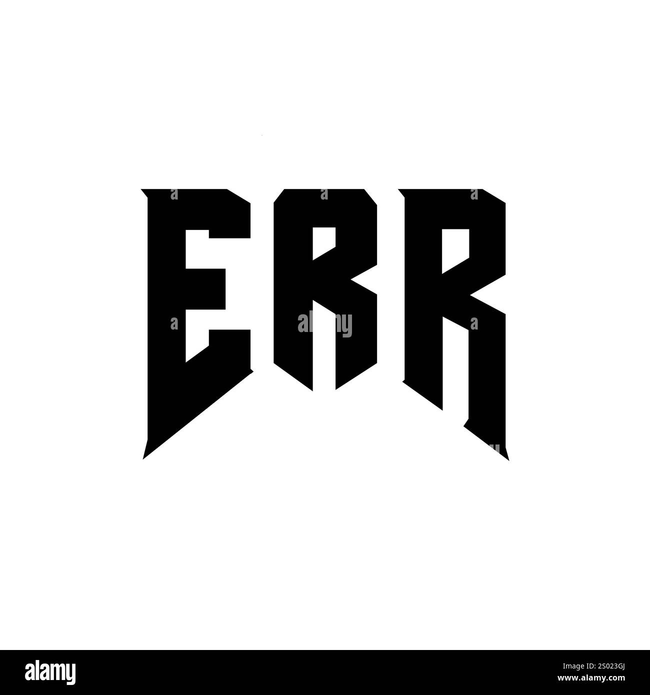 Logodesign mit ERR Letter für Technologieunternehmen. Schwarz-weiß ...