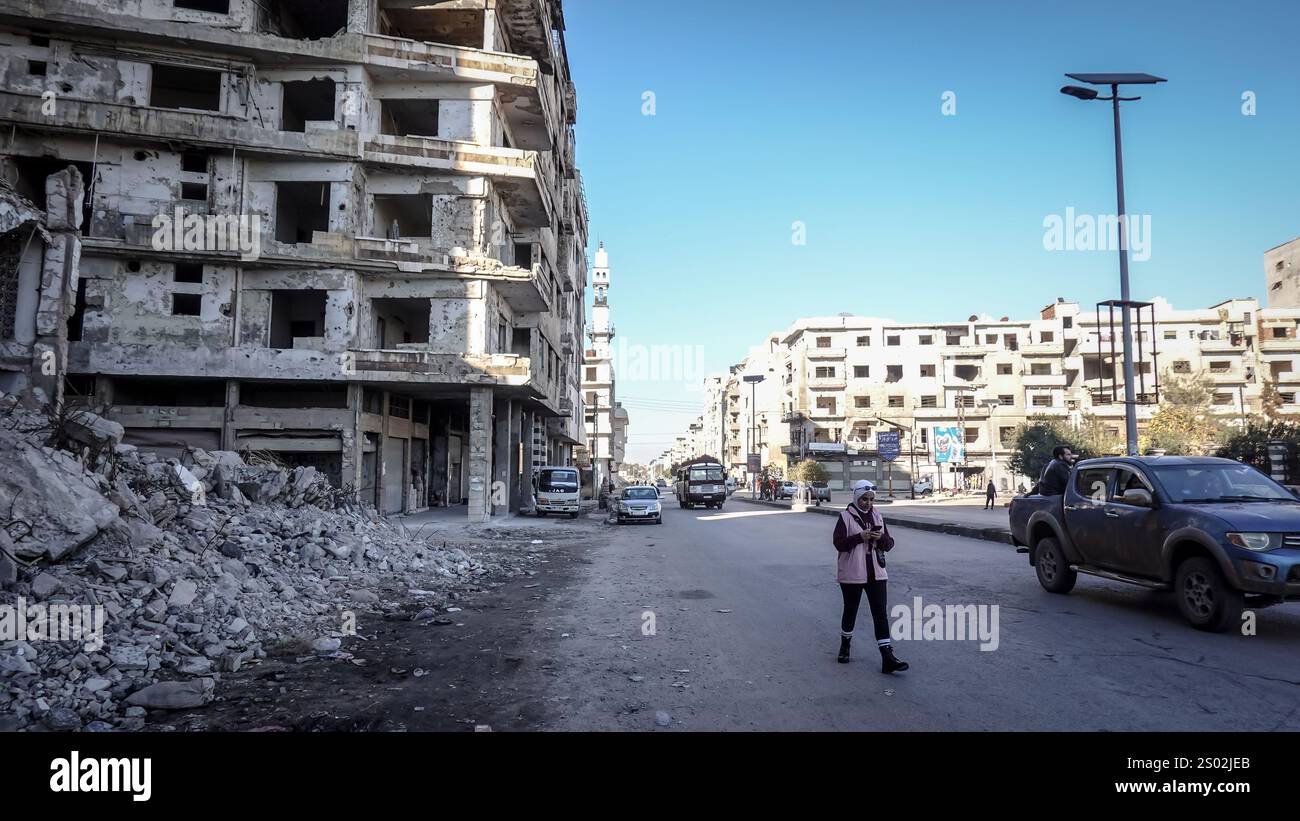 Hama, Syrien. Dezember 2024. Die Zerstörung in Homs ist noch sichtbar ...