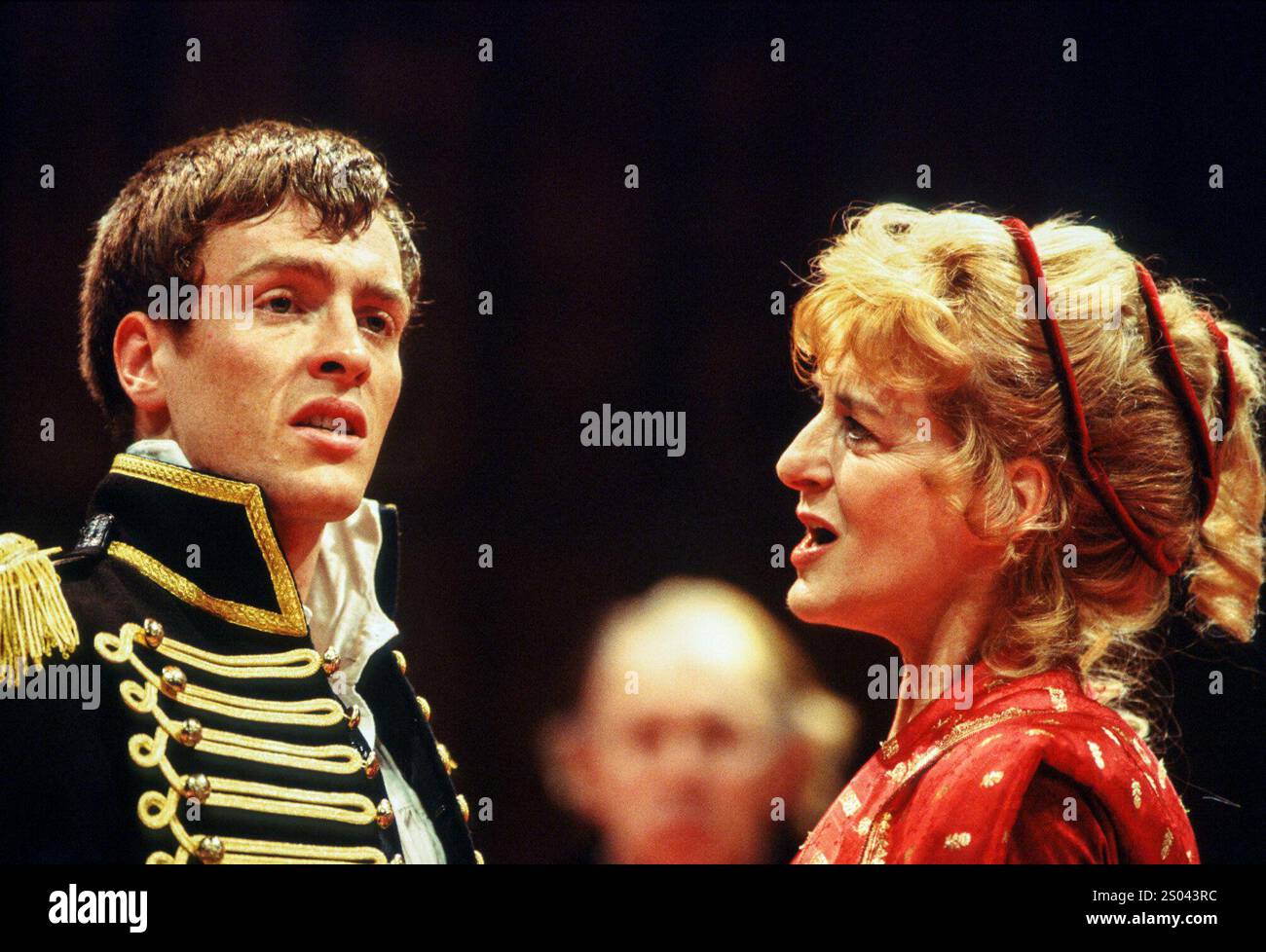 Toby Stephens (Coriolanus), Caroline Blakiston (Volumnia) in CORIOLANUS ...