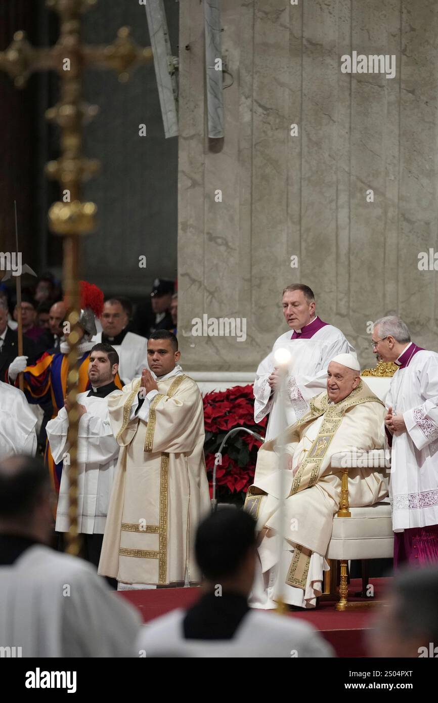 Pope Francis presides over the Christmas Eve Mass in St. Peter's ...