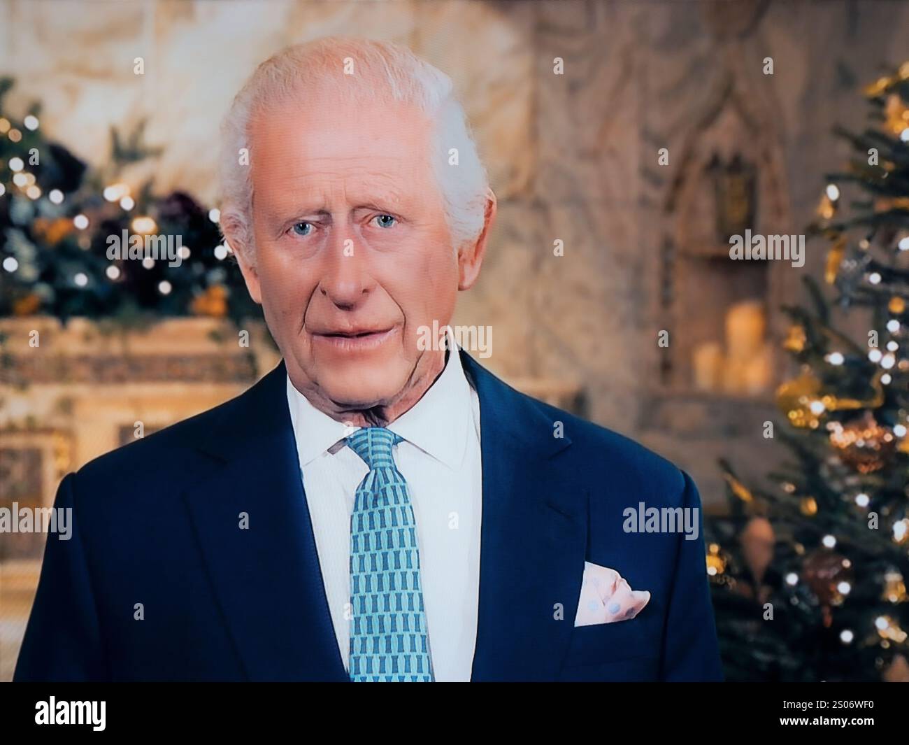 König Karl III. 2024 Weihnachtsbotschaft „KINGS SPEECH“ Fernsehsendung ...
