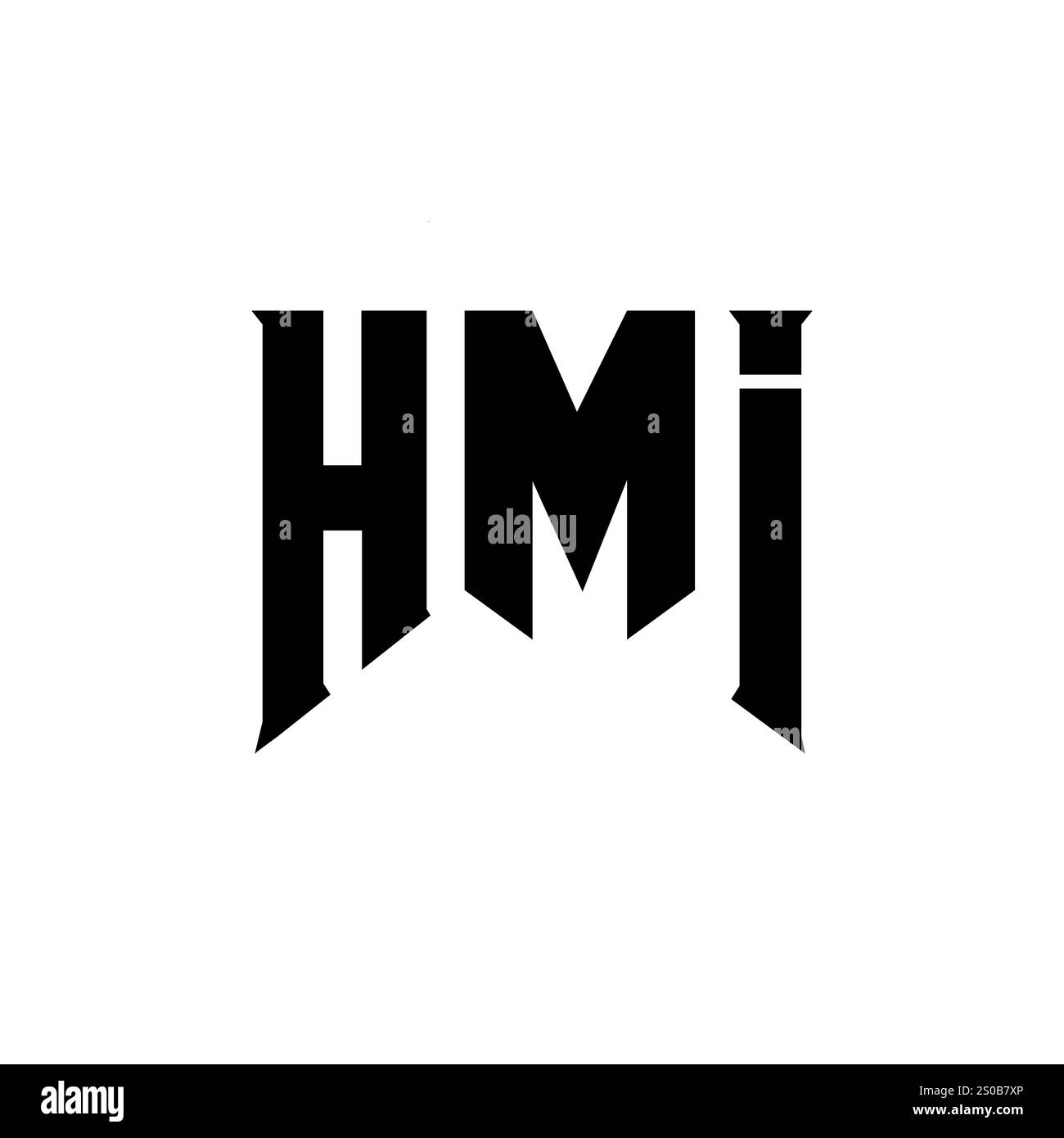 HMI-Letter-Logo für Technologieunternehmen. HMI-Logo-Design in Schwarz ...