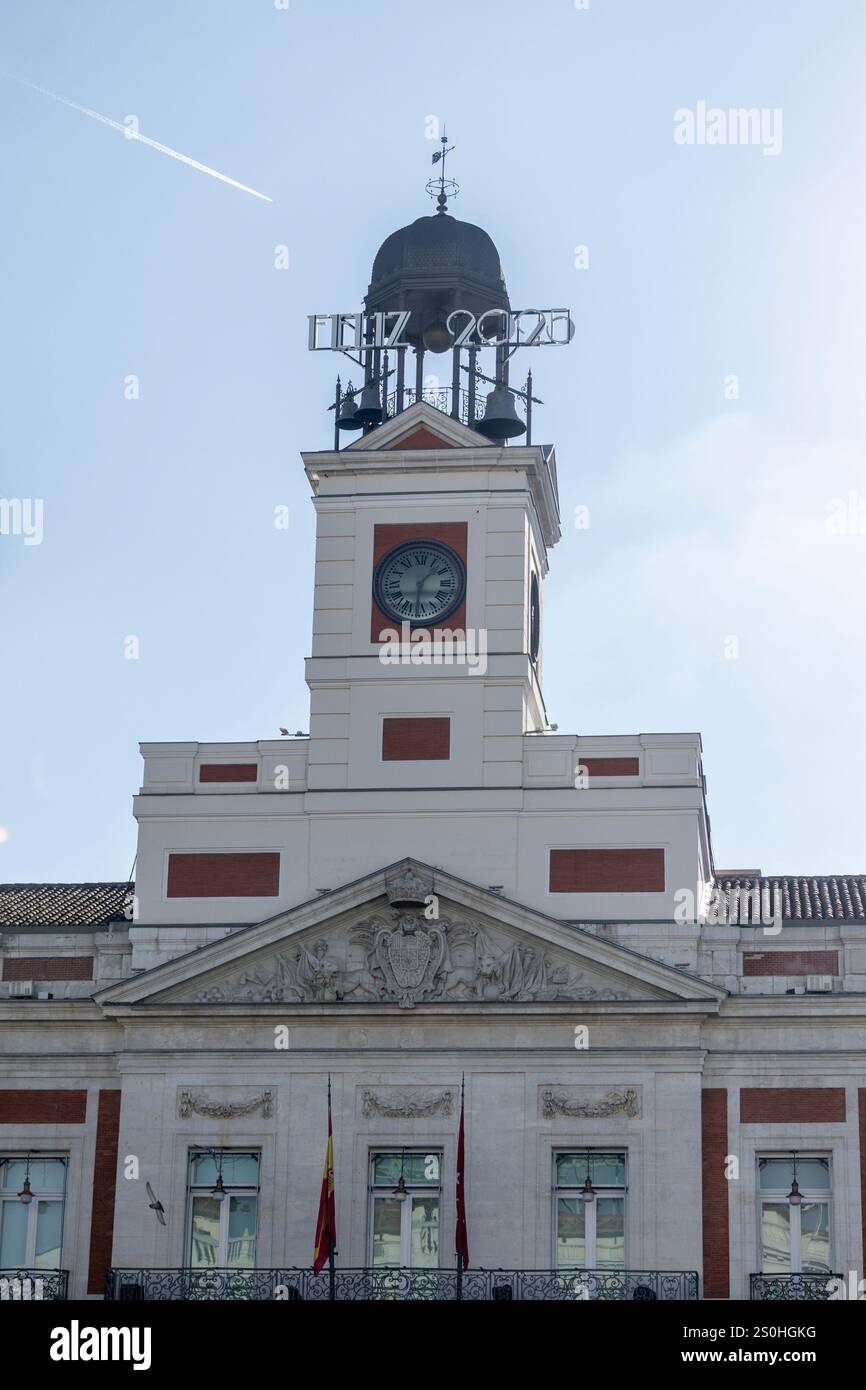 The illuminated sign reading 'Happy 2025' placed for the New Year's Eve ...