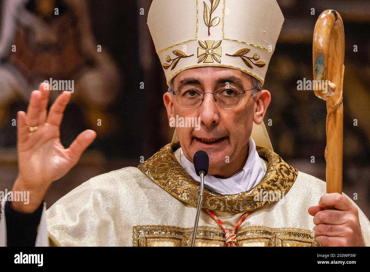 Rom, Italien. Dezember 2024. RomeÕs Vikar Kardinal Baldassare Reina ...