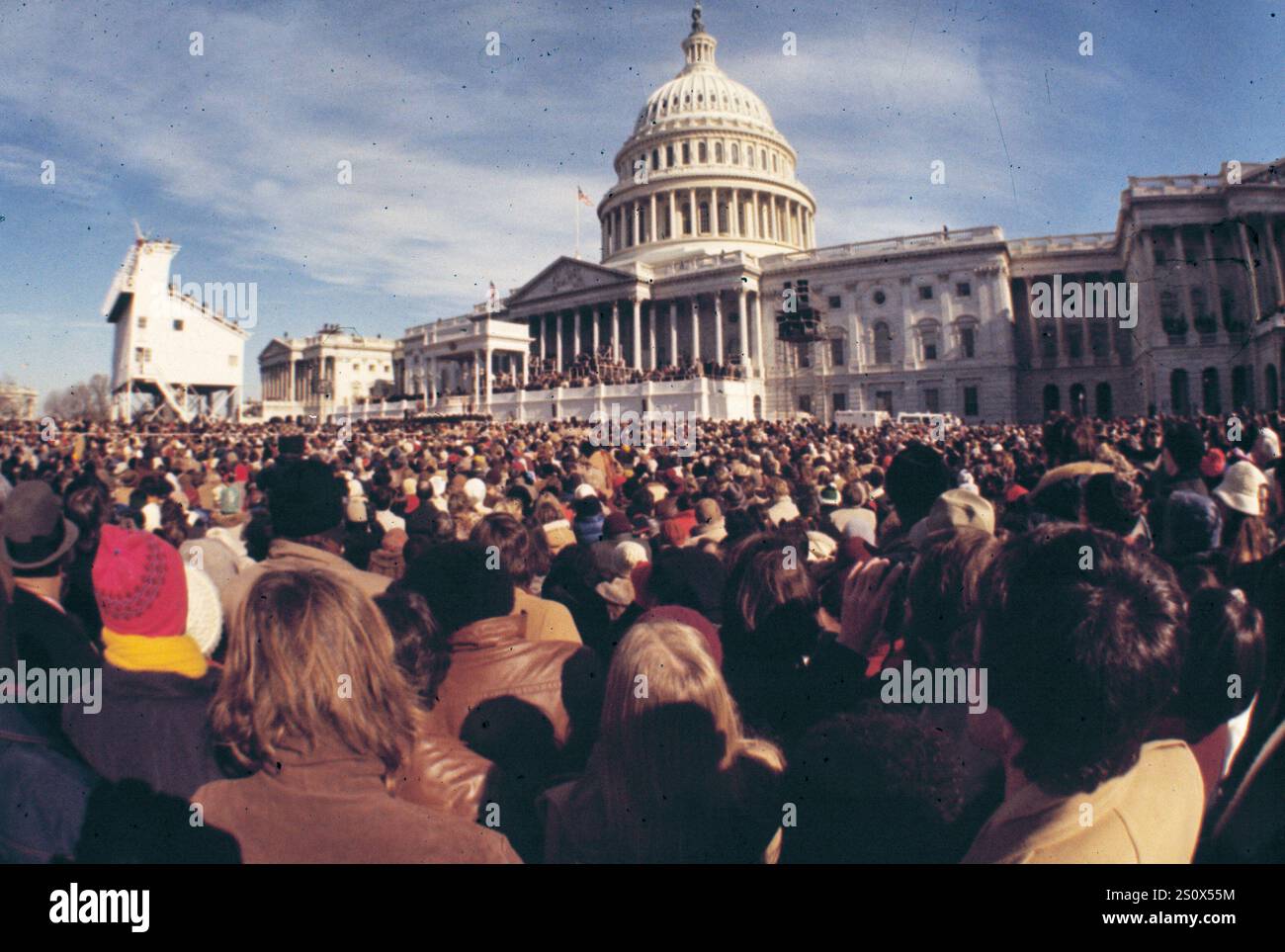 FILE - Attendees gathers outside the U.S. Capitol for the inauguration ...