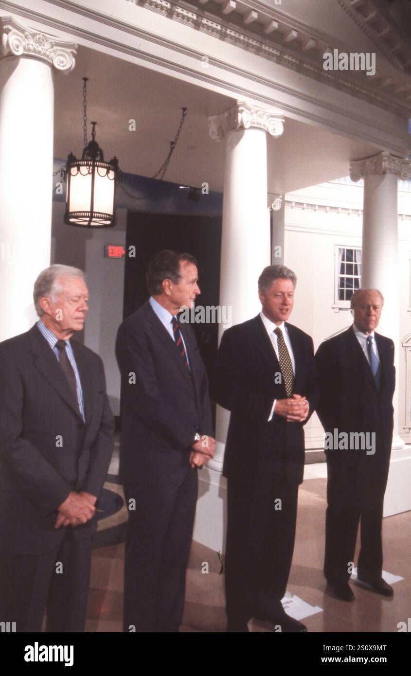 ©1997 die vier damals lebenden Präsidenten versammeln sich zur ...