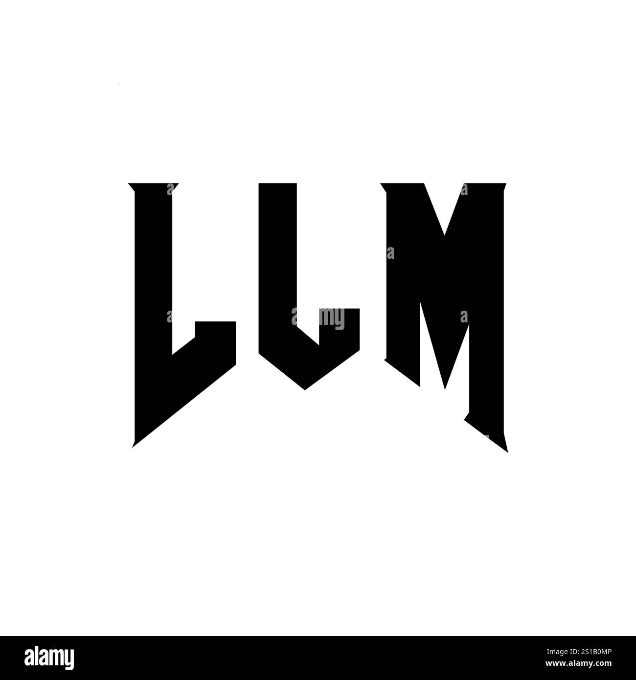 LLM-Letter-Logo für Technologieunternehmen. LLM-Logo-Design in Schwarz-weiß-Farbkombination. LLM ...