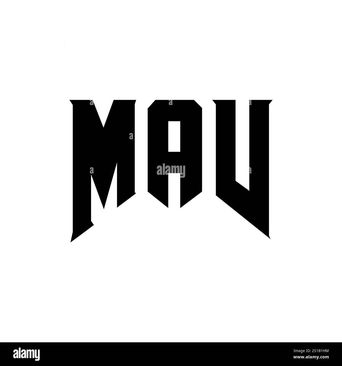 MAV Letter Logo für Technologieunternehmen. Schwarz-weiß ...