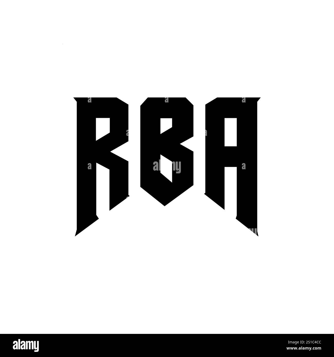 Logo-Design mit RBA-Letter für Technologieunternehmen. Schwarz-weiß-Farbkombination mit RBA-Logo ...