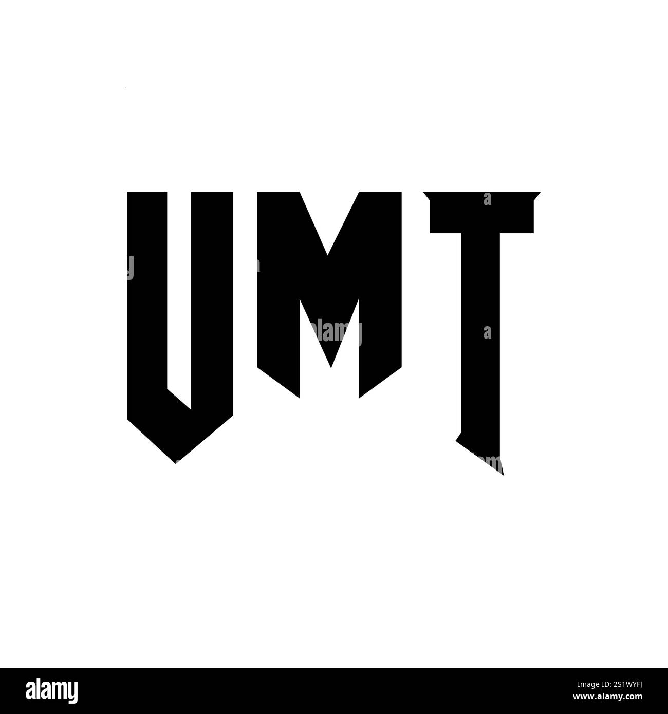 UMT-Letter-Logo für Technologieunternehmen. UMT-Logo-Design in Schwarz ...