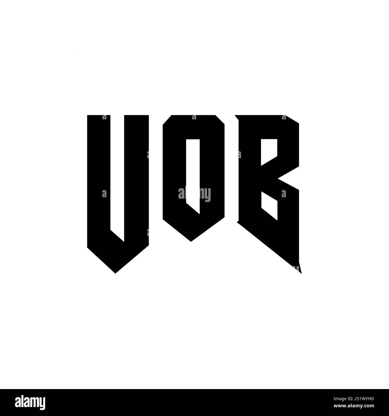 UOB-Letter-Logo für Technologieunternehmen. Farbkombination mit UOB ...