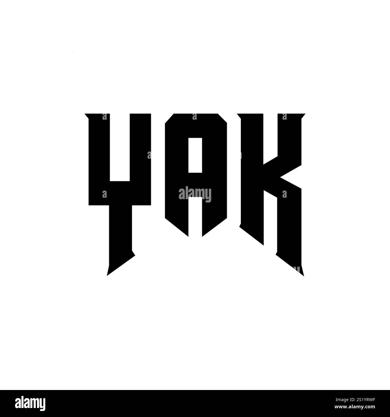 YAK Letter Logodesign für Technologieunternehmen. Schwarz-weiß-Farbkombination mit YAK-Logo. YAK ...
