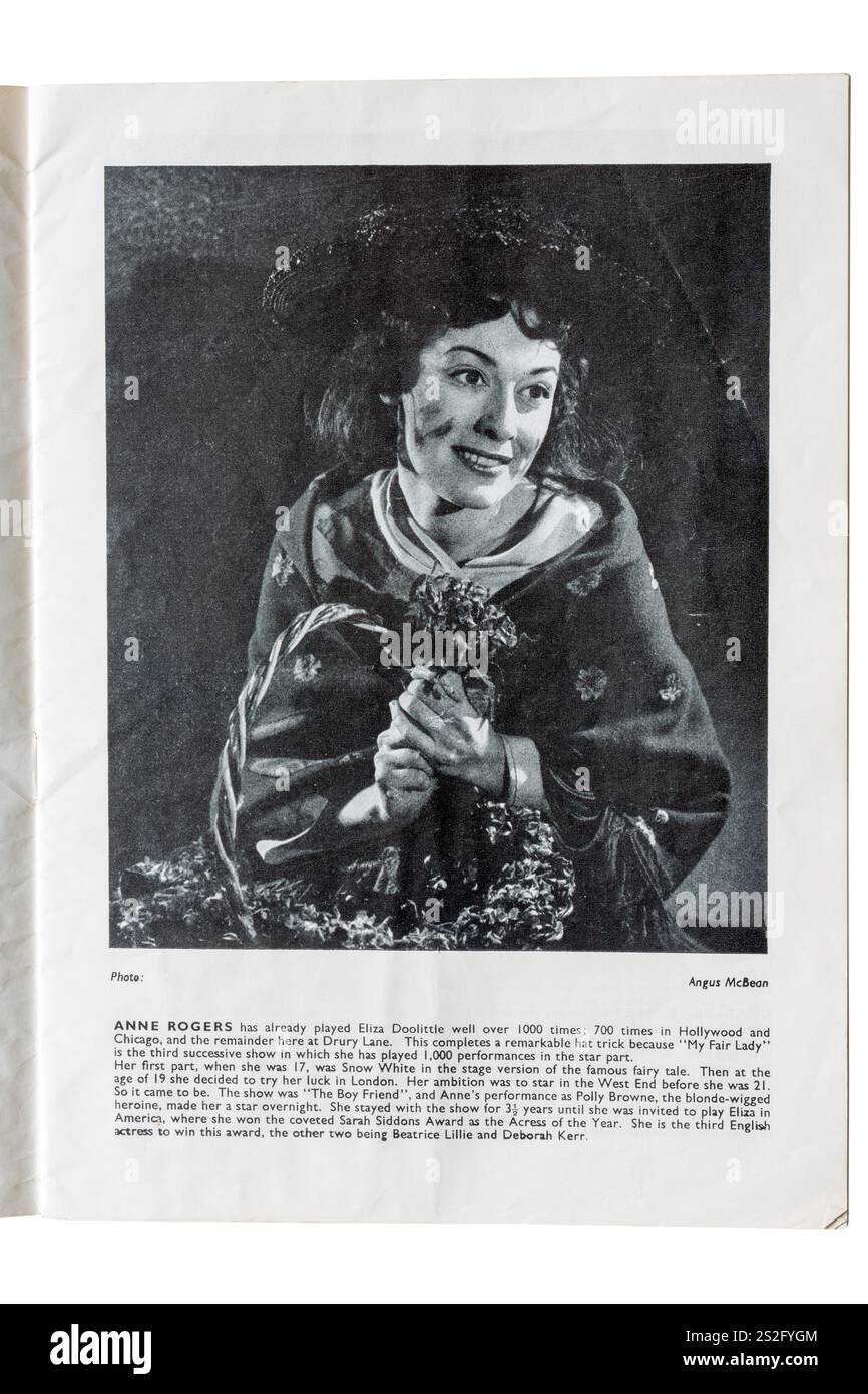 Anne rogers als eliza doolittle -Fotos und -Bildmaterial in hoher ...