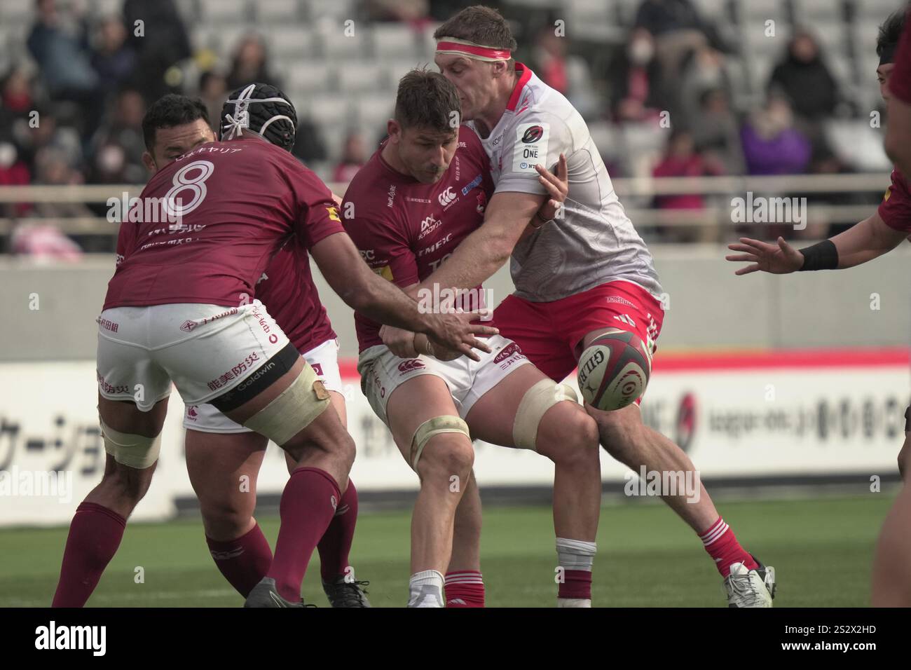 Jacob Pierce, der Brave Lupus, 2024-25 im Japan Rugby League One-Spiel ...