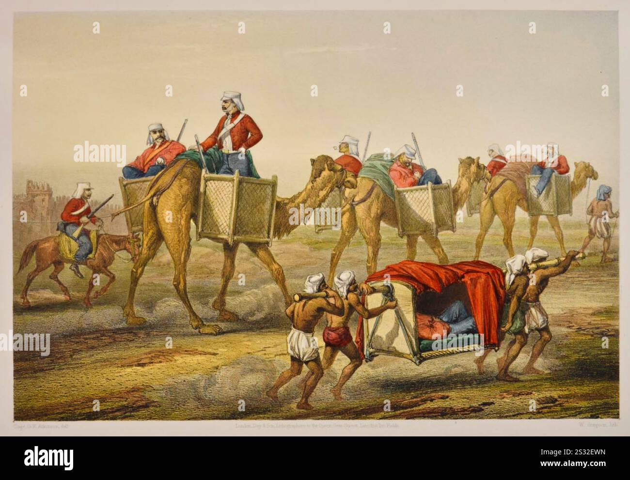 Verstärkung Geht Nach Delhi. Vintage-Lithographie des britischen ...