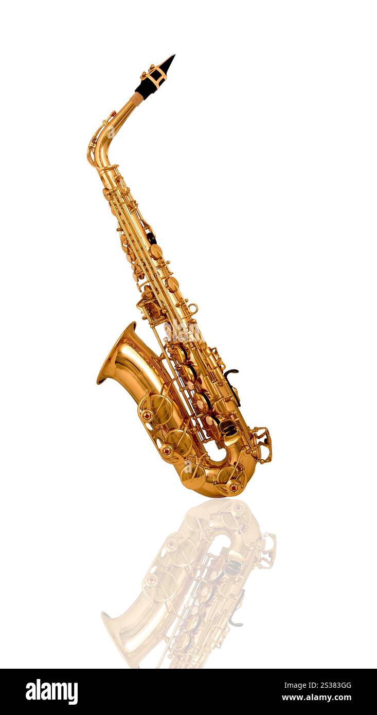 Alto saxophone on white background -Fotos und -Bildmaterial in hoher ...