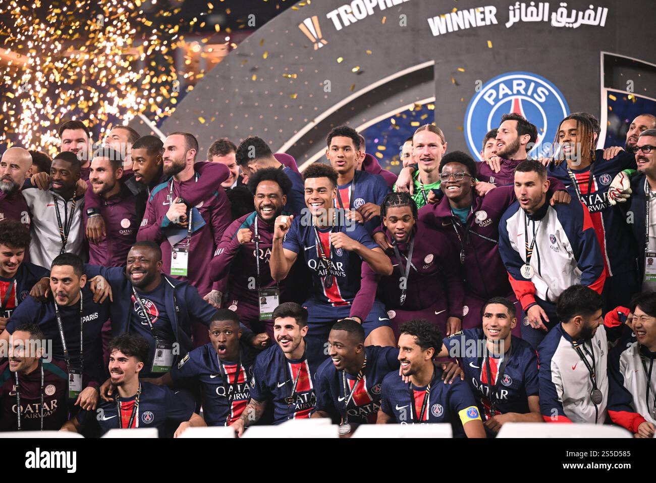 Equipe de Football du PSG beim Finale der Trophee des Champions zwischen Paris und Monaco im ...