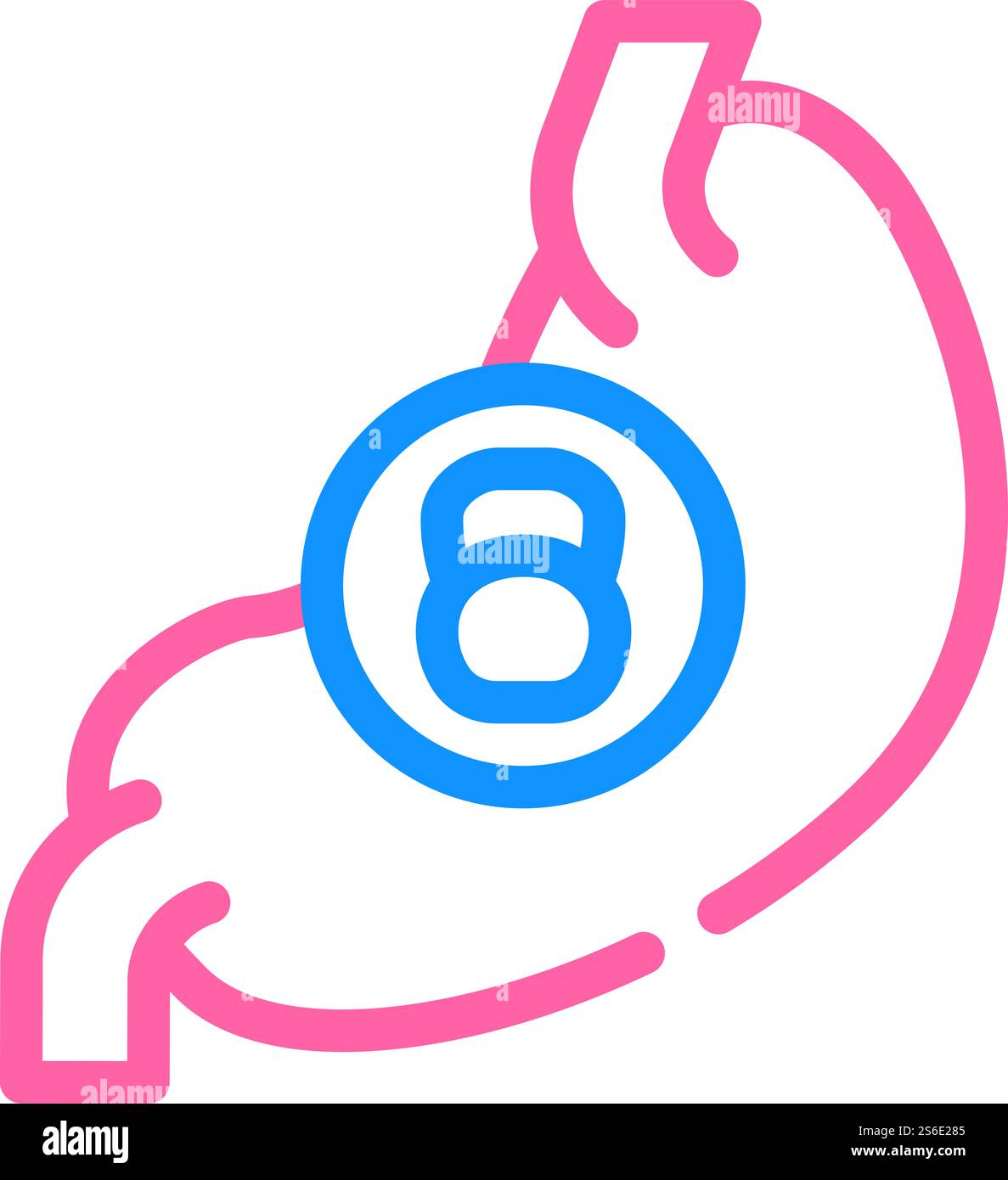 Magenstumpfer oder starker Schmerz Farbsymbolvektor. Magenstumpfer oder ...