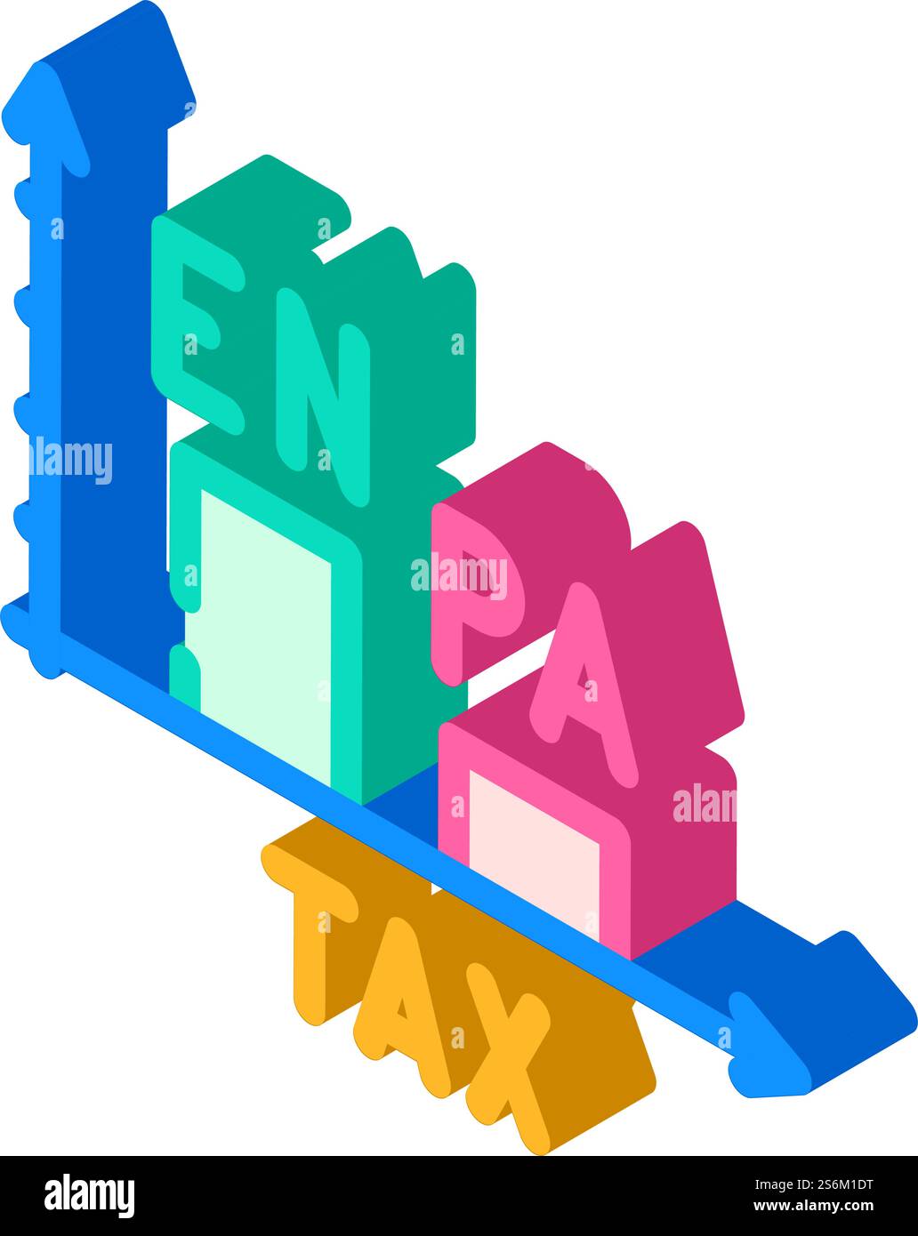 Infografik Isometrischer Symbolvektor für Steuern. Infografik ...