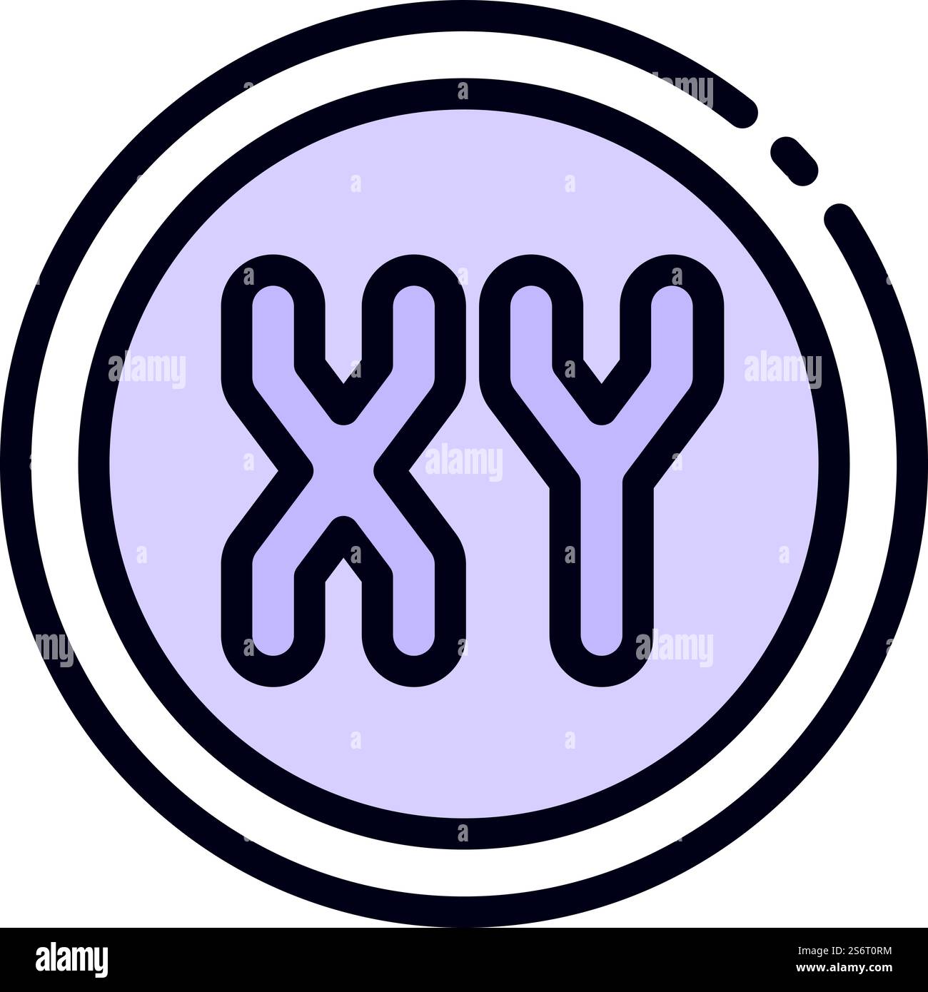 Konturvektor des Symbols für das XY-Experiment. Genetische dna ...