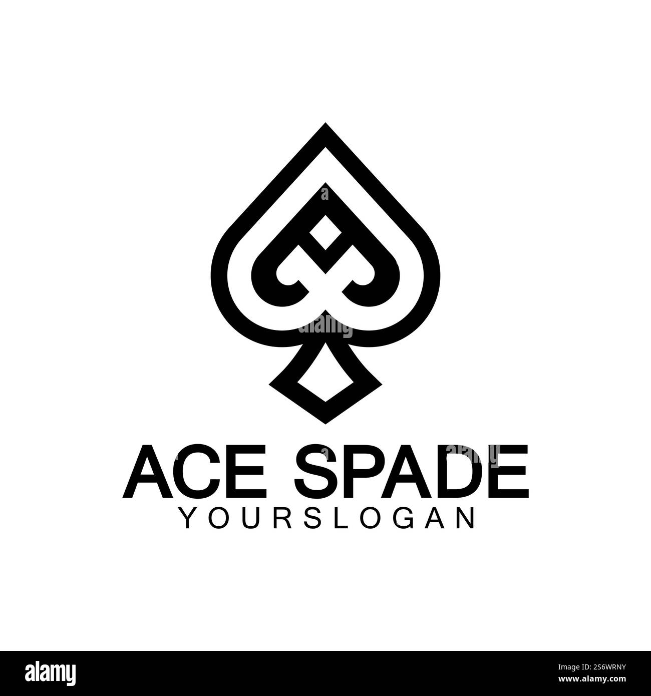 Das Logo des „ACE of Spades“-Symbols. Flaches Symbol für Web- und ...