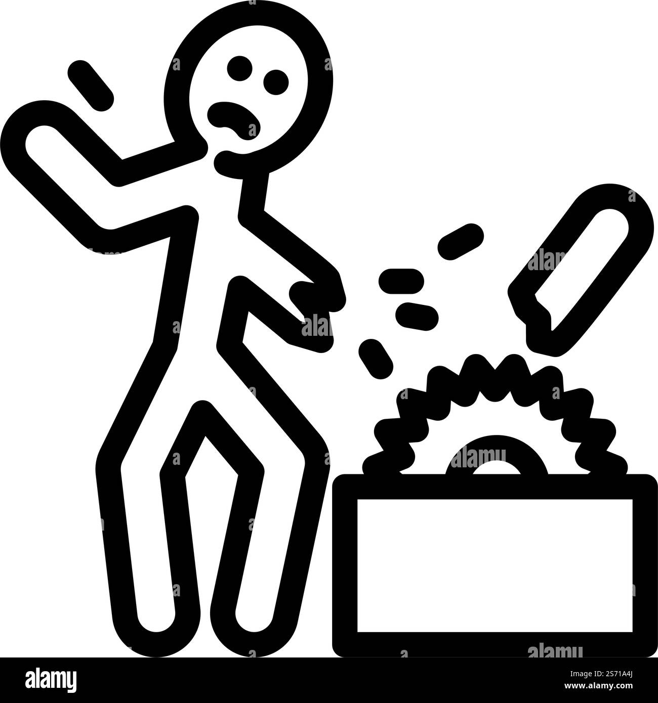 Arbeitsunfall Mann Unfall Linie Symbol Vektor. Unfallschild ...