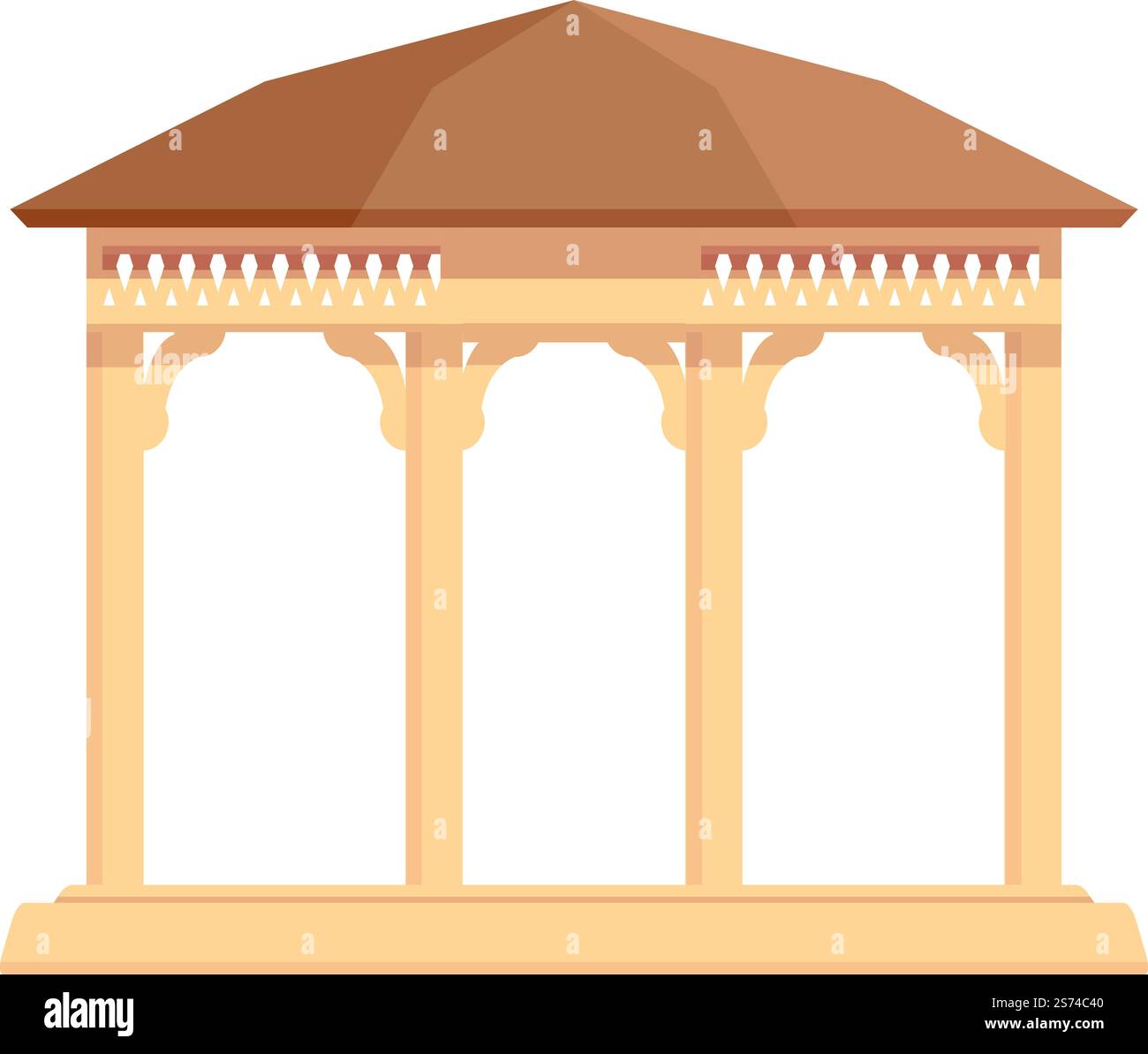 Pergola Dach Symbol Cartoon Vektor. Bower Construction. Parkarchitektur ...