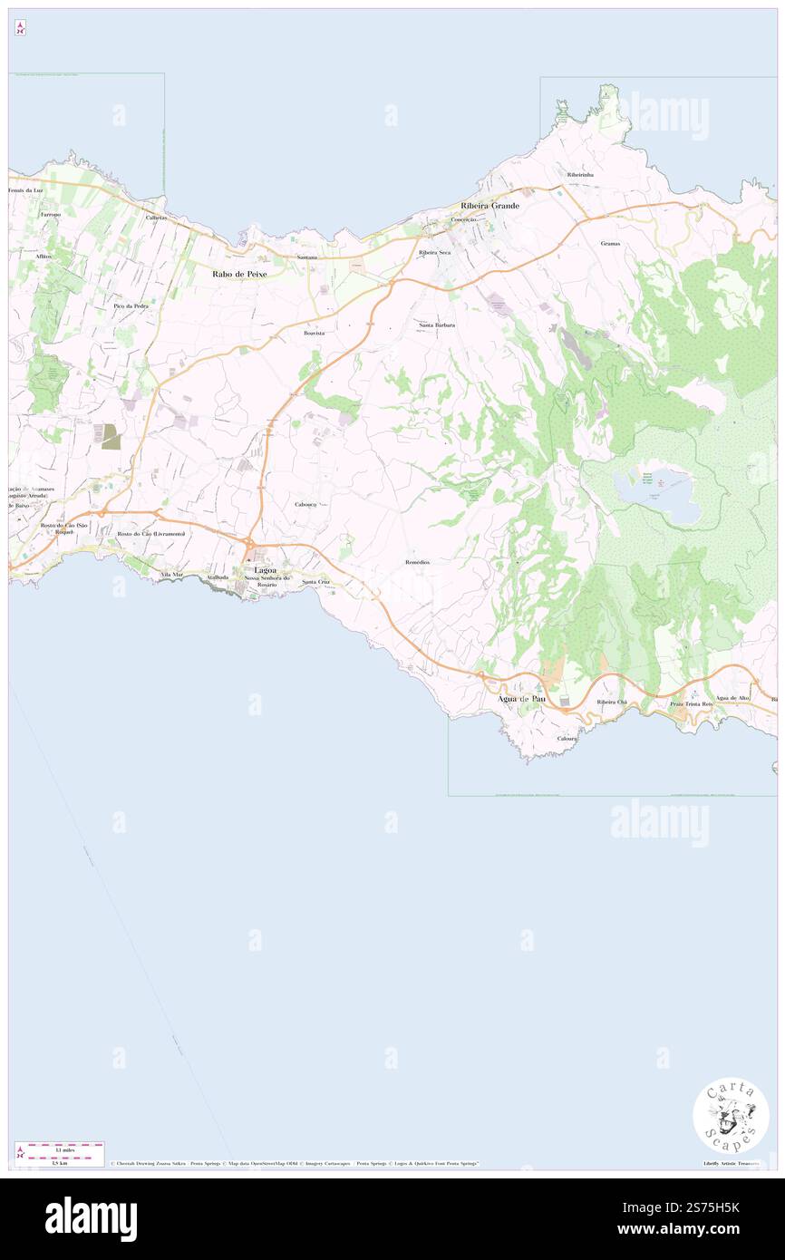 Lagoa, Lagoa, PT, Portugal, Azoren, n 37 44' 53'', S 25 32' 25'', Karte ...