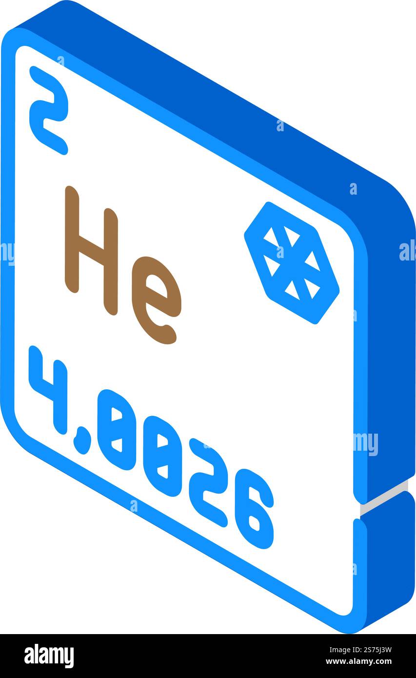 Isometrischer Symbolvektor des chemischen Elements Helium ...