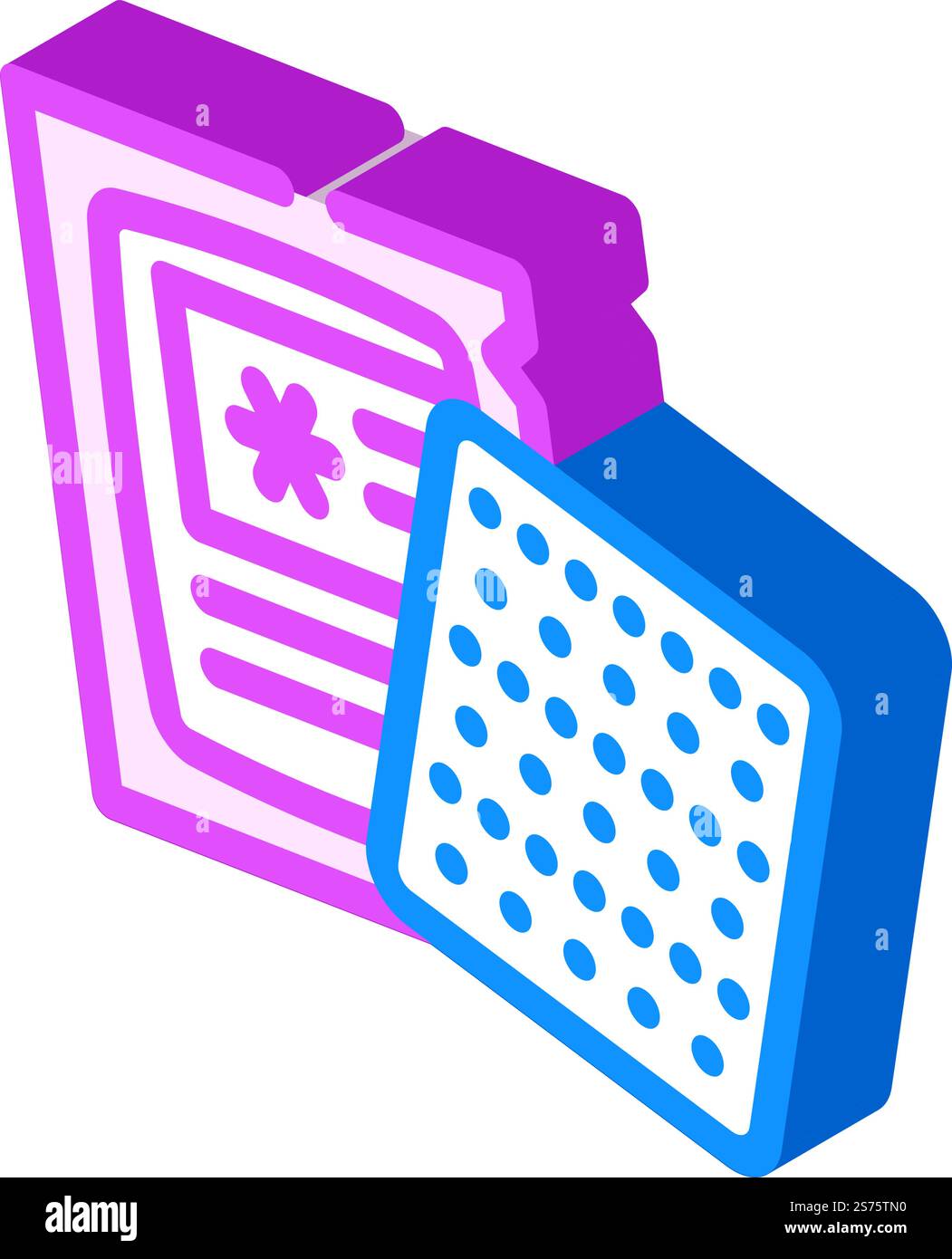 Sterile Mullpads erste-Hilfe-Isometrie-Iconvektor. Steriles ...