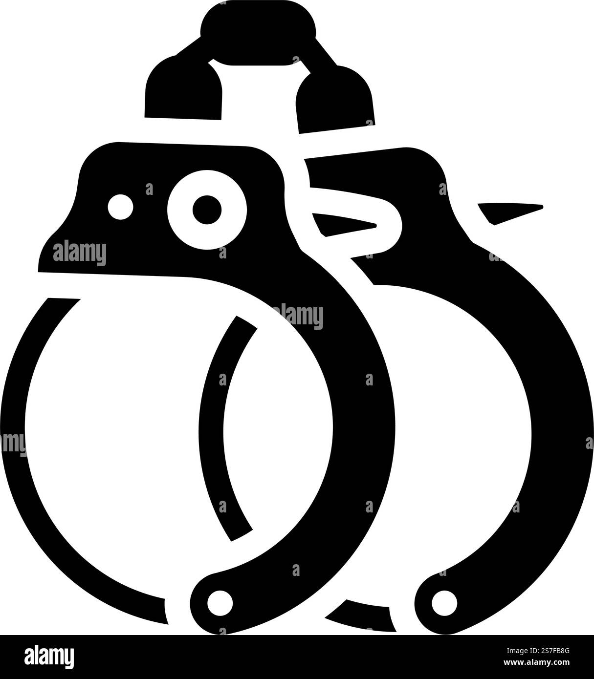 Handschellen Verbrechen Glyphen Symbol Vektor. Handschellen ...