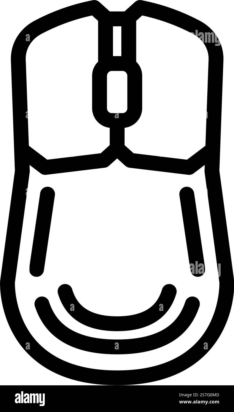 Maus Gaming pc-Line-Symbolvektor. Maus-Gaming-pc-Zeichen. Schwarze ...