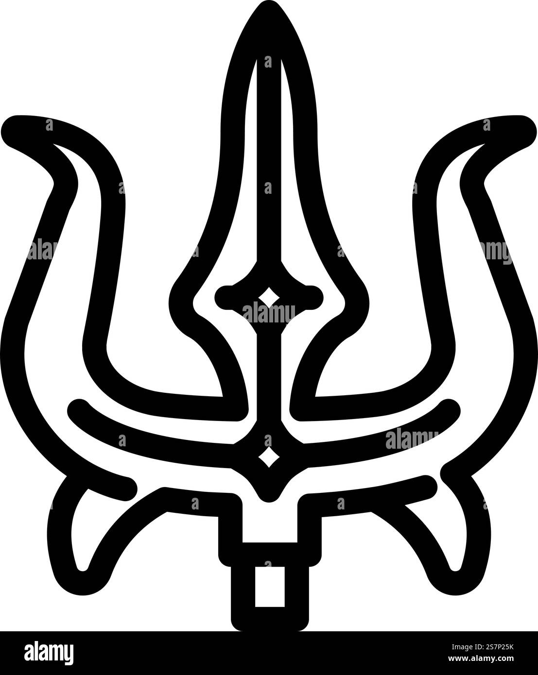 durga Trident Trishul Linie Icon Vektor. durga Trident Trishul-Zeichen ...