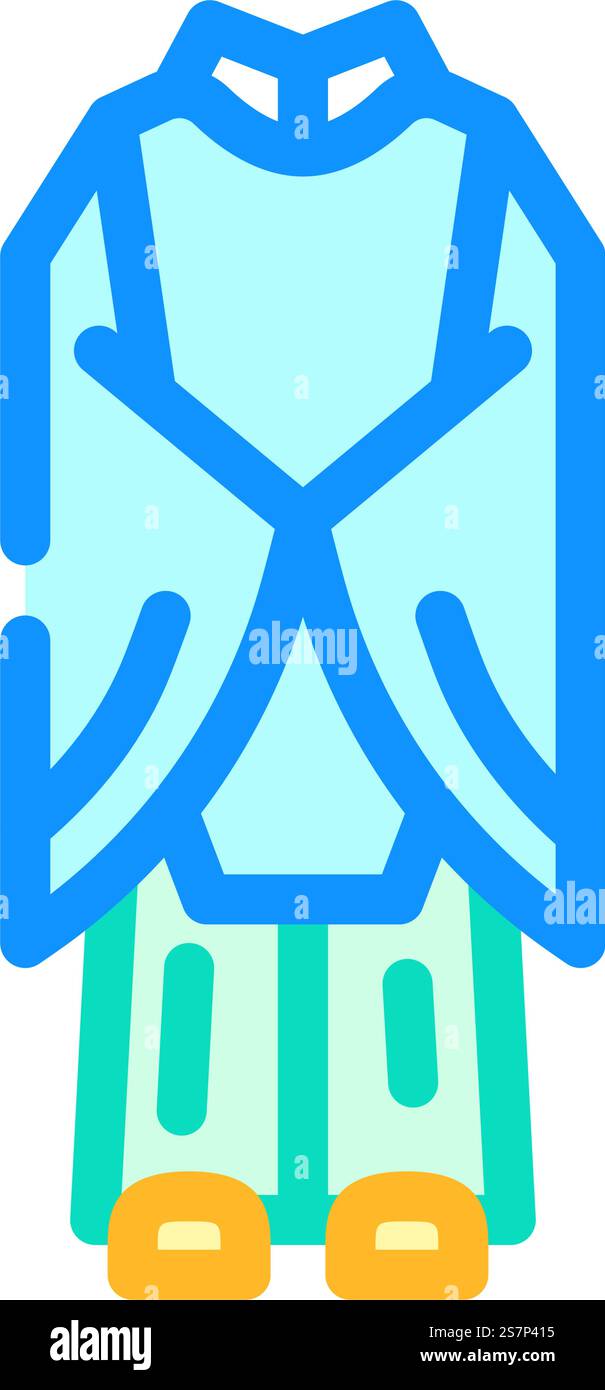 shinto Priester Gewand shintoismus Farbe Symbol Vektor. shinto ...