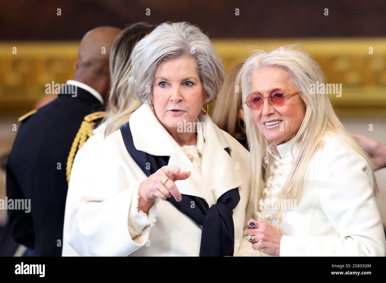 Susie Wiles, left, and Miriam Adelson arrive at the 60th Presidential ...