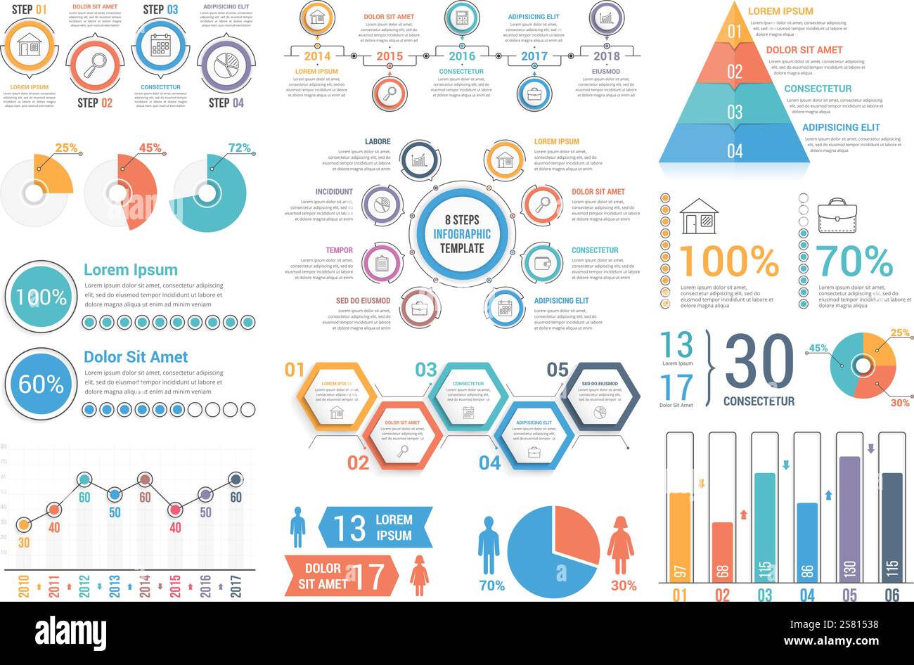 Infografik-Elemente für Unternehmen und Präsentationen - Prozent ...