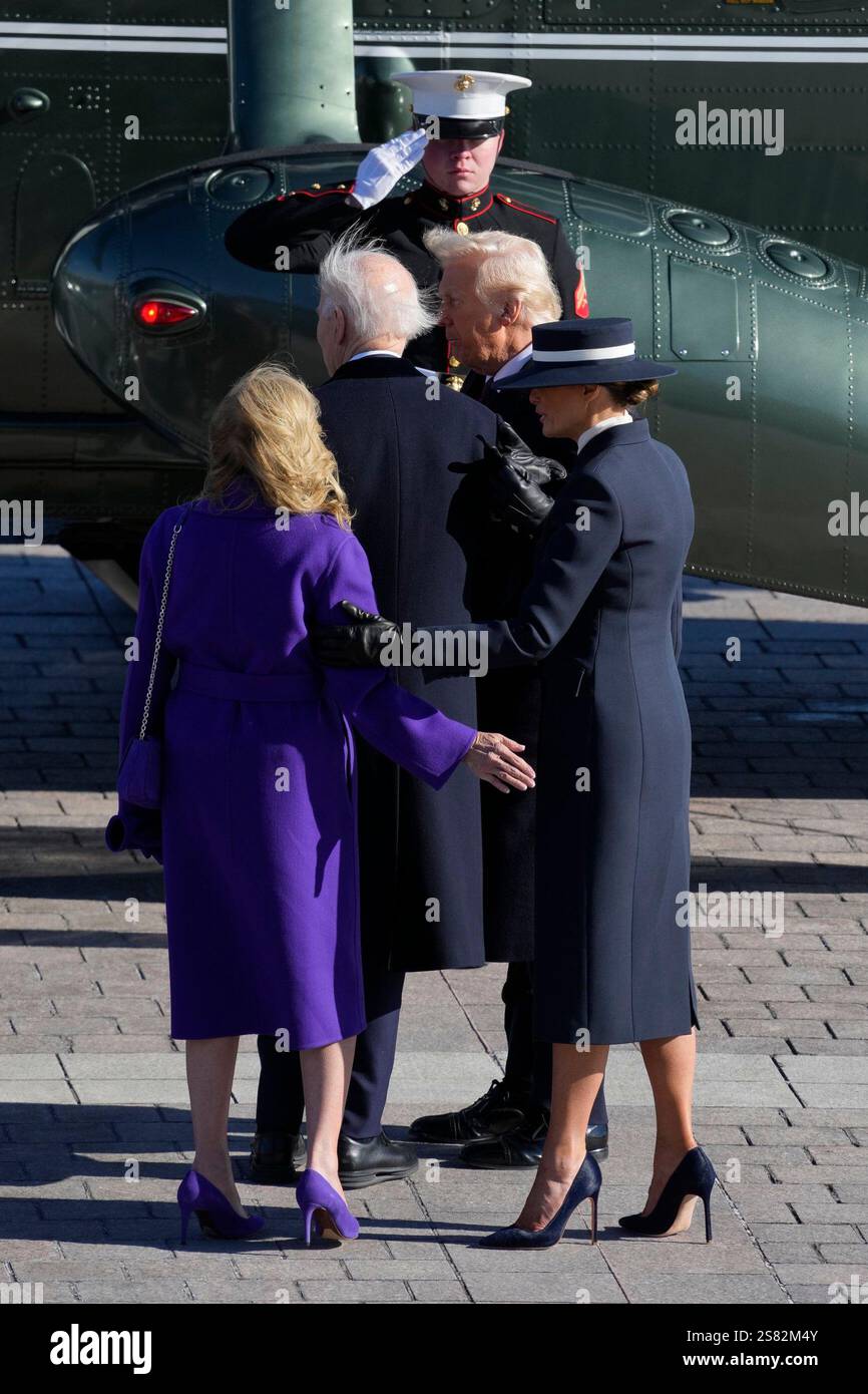 First lady Melania Trump, from right, and President Donald Trump send ...