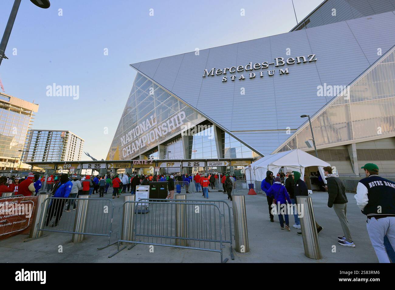 ATLANTA, GA - JANUARY 20: Championship game logos on the outside of the ...