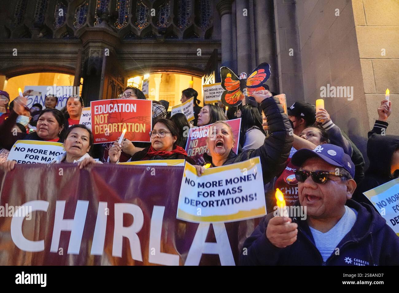 Members of the immigrant community lead by CHIRLA (Coalition for Humane ...