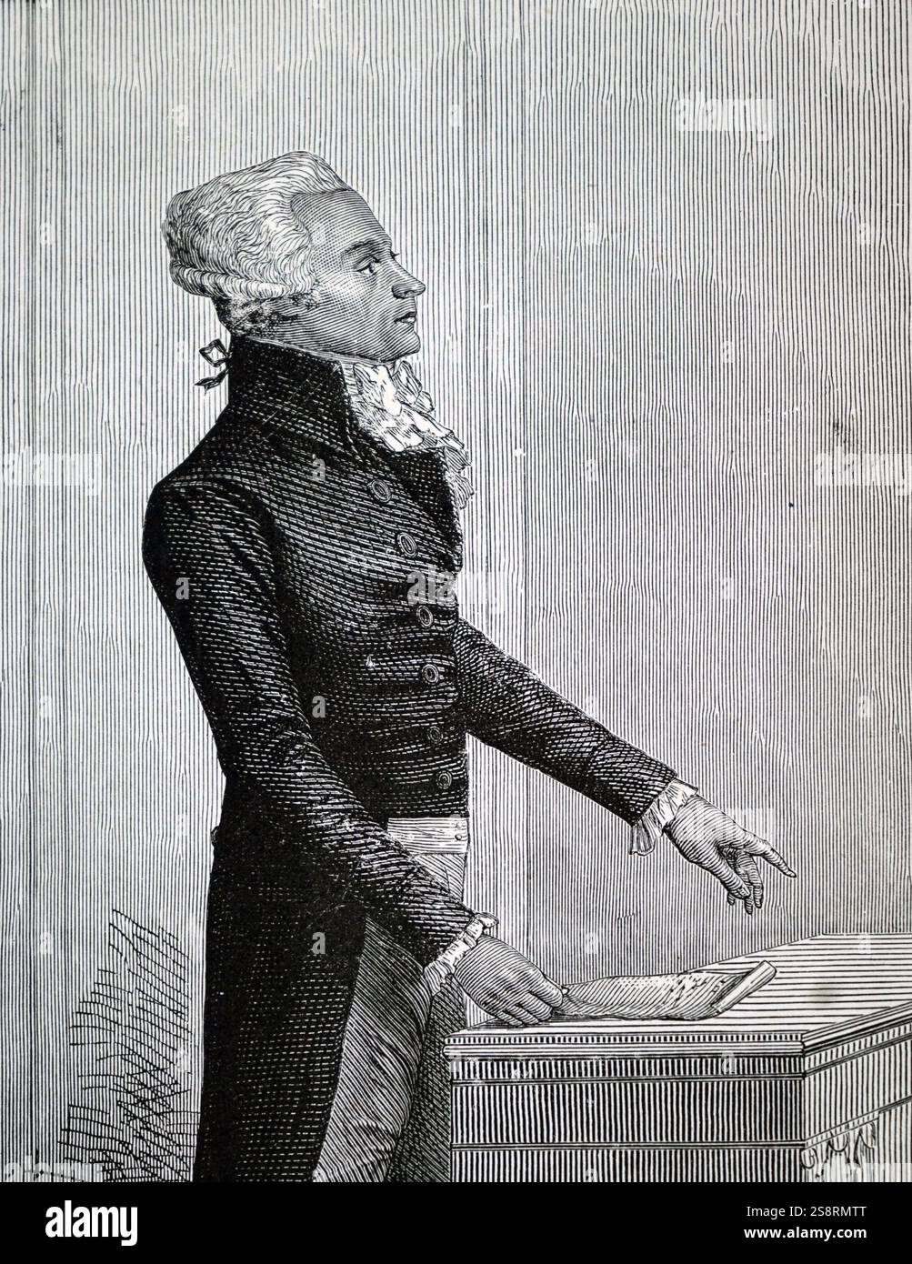Abbildung: Darstellung von Maximilien Robespierre (1758-1794), ein ...