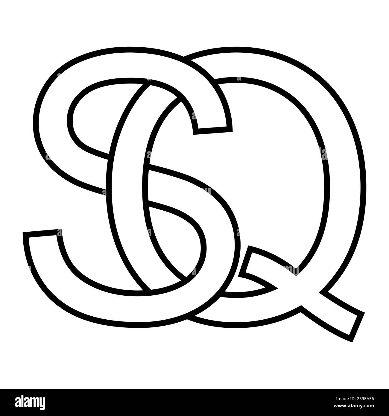 Logo-Zeichen sq qs-Symbol, Doppelbuchstaben Logo q s Stock-Vektorgrafik ...