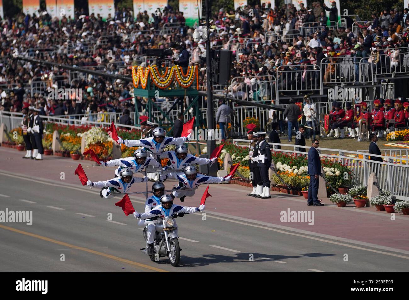 Indian Army's daredevils perform stunts through the ceremonial Kartavya ...