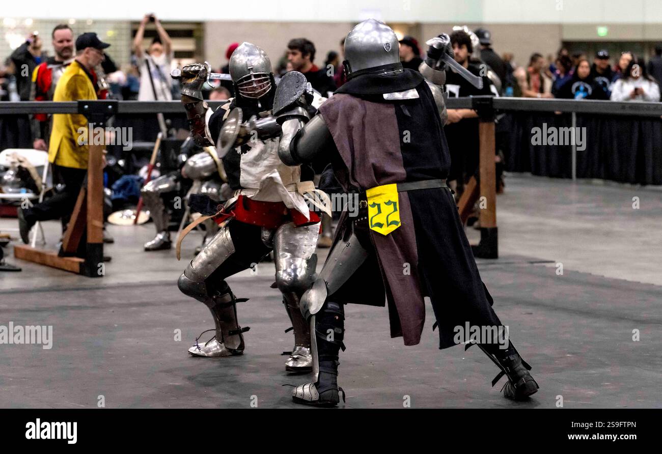 January 25, 2025 - Los Angeles, California, USA - The Knight Fighting ...